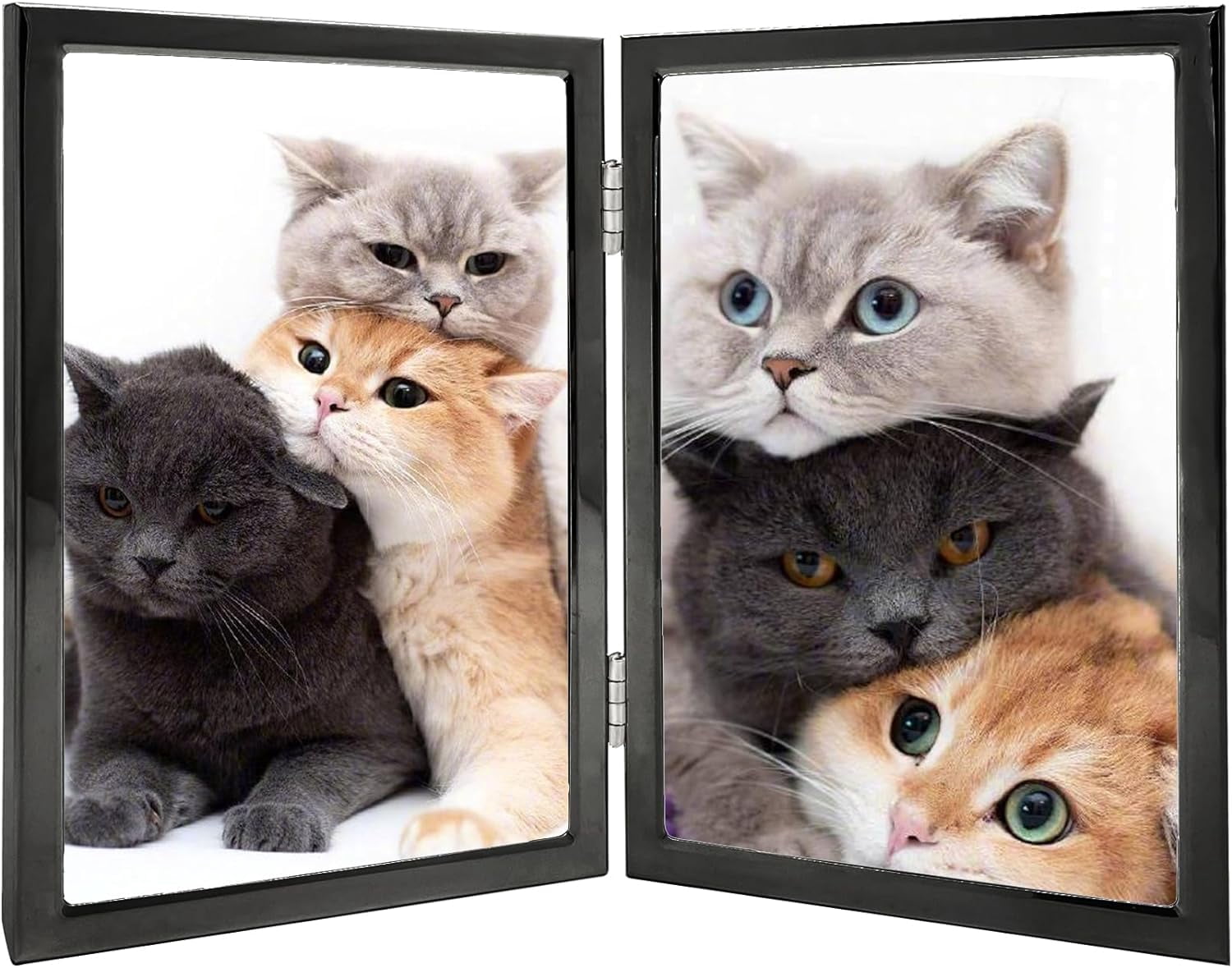 CERPXFF-3.5x5 Picture Frame Double Hinged Black Metal Thin Edge Frame ...