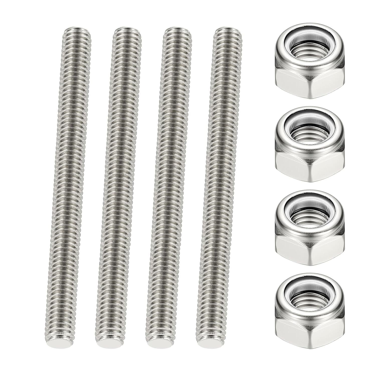 CERPXFF-3/8"-16 UNC Fully Threaded Rod, 3.54" Length 304 Stainless ...