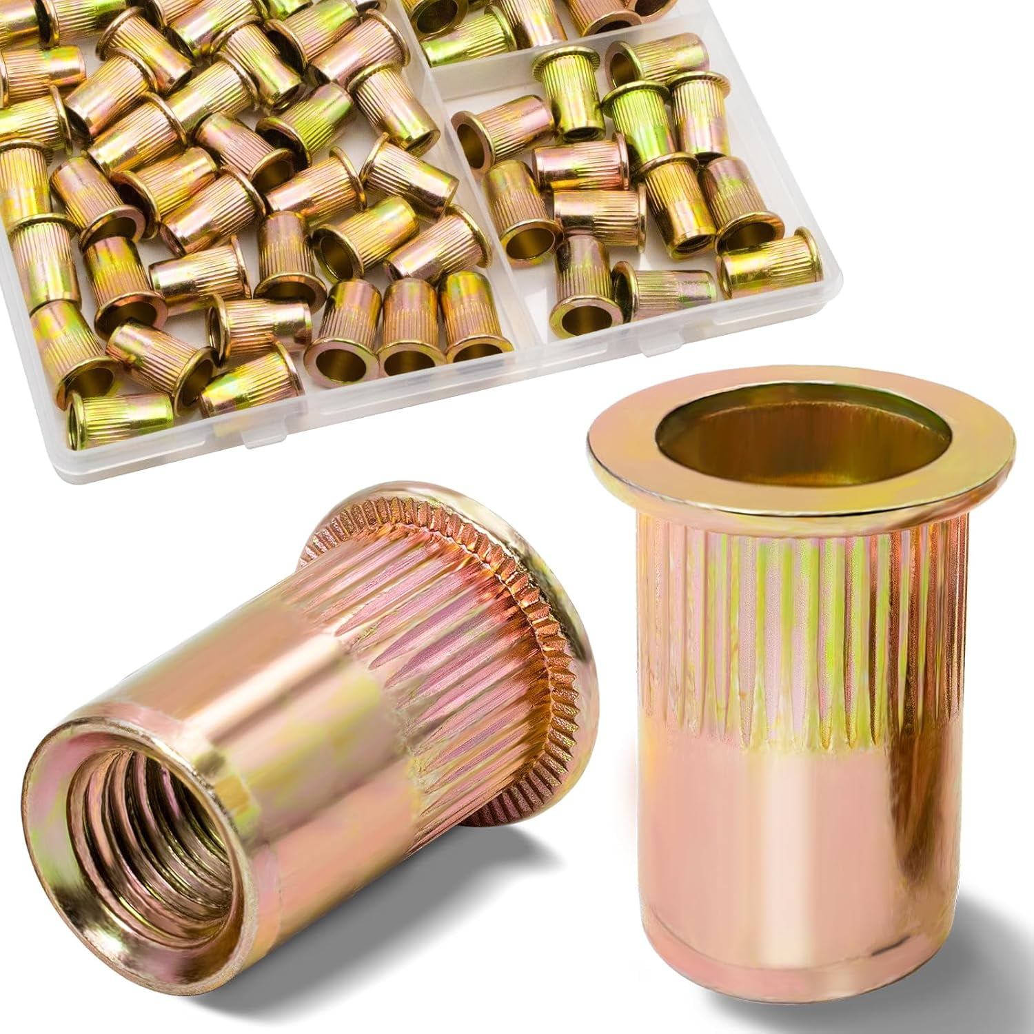 CERPXFF-3/8''-16 UNC Rivet Nut, 50Pcs Zinc Plated Finish Carbon Steel ...