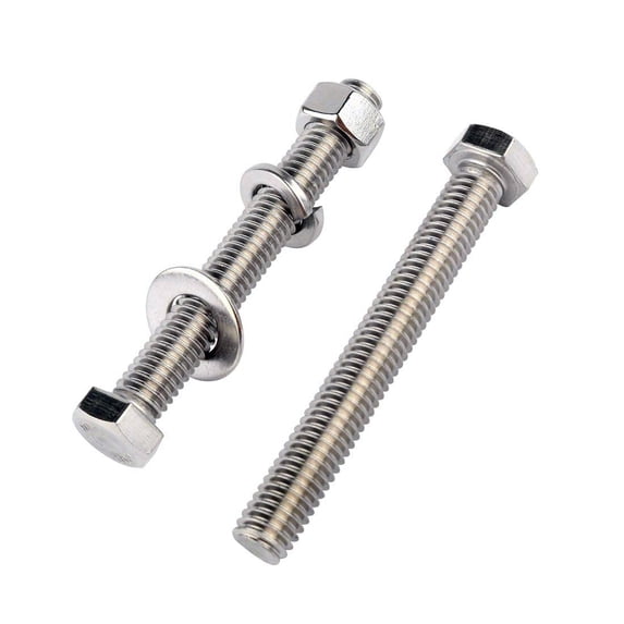 CERPXFF-3/8-16 x 3 Hex Head Screw Bolt and Nuts Flat & Lock Washers ...