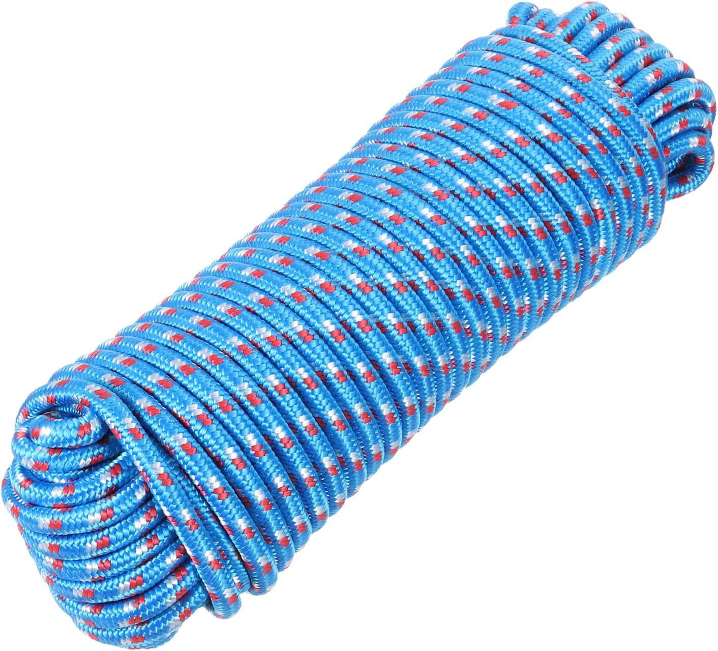 CERPXFF-3/8" 98ft Diamond Braided Ropes Blue Nylon Rope Polypropylene ...