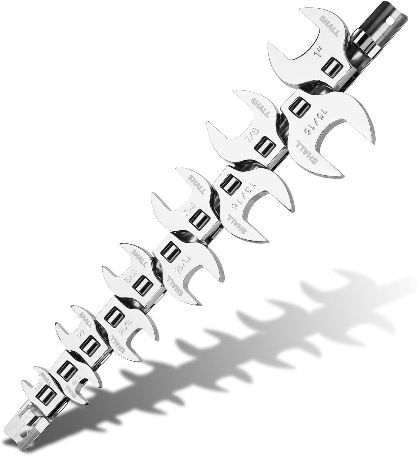 CERPXFF-3/8" Crows Foot Wrench Set, 11-Piece SAE Crowfoot Wrench Set ...