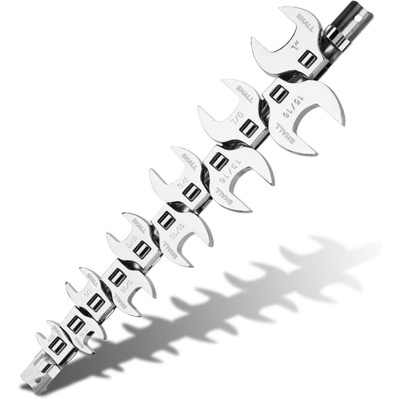 CERPXFF-3/8" Crows Foot Wrench Set, 11-Piece SAE Crowfoot Wrench Set ...