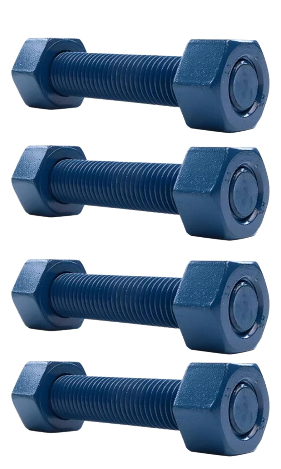 CERPXFF-3 Inch Blue Teflon Coated Stud and Hex Nut, B7 Grade, 3/4"-10 ...