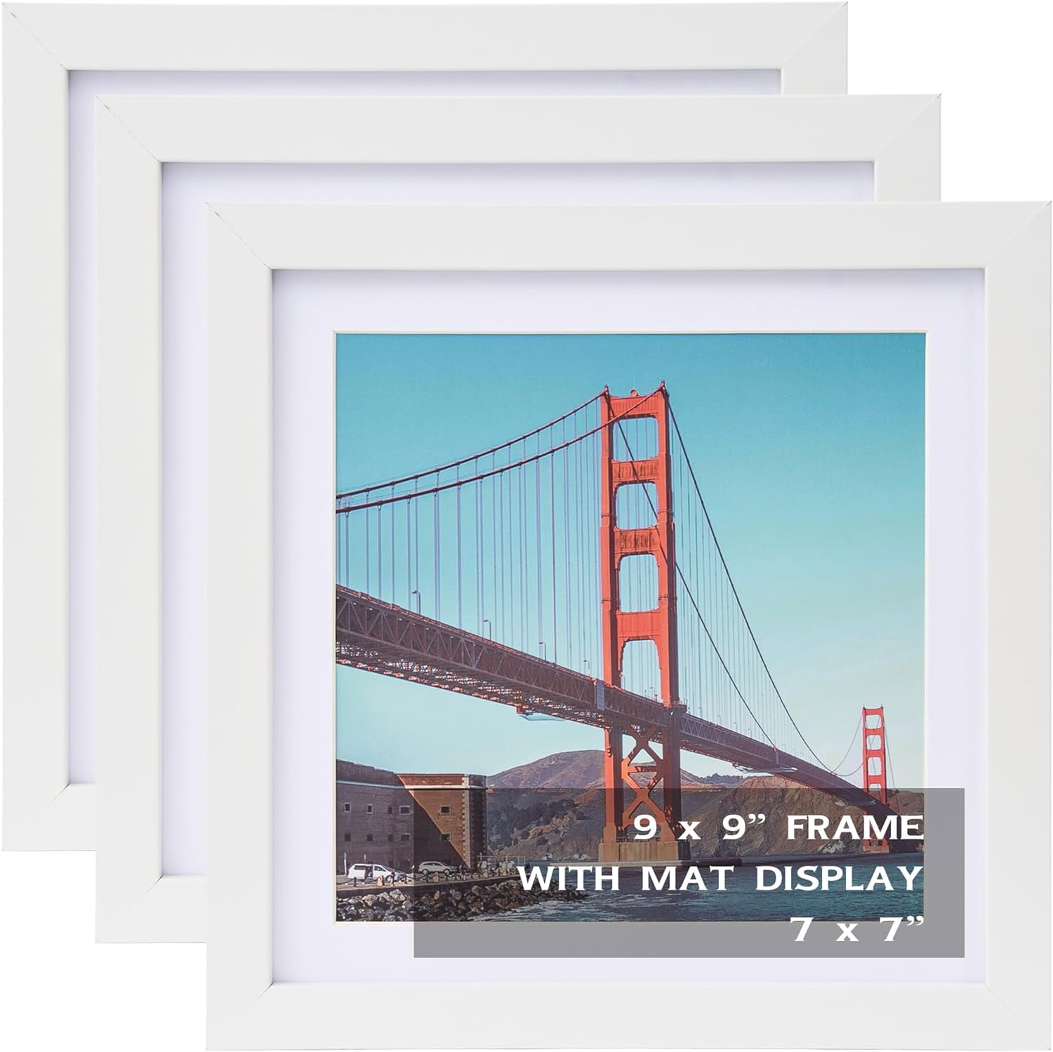 CERPXFF-3 Pack 9x9 inch Picture Frames White for Wall Hanging or ...