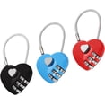 CERPXFF-3 Pack Mini Padlock Heart Code Lock 3-Digit Combination Locker ...