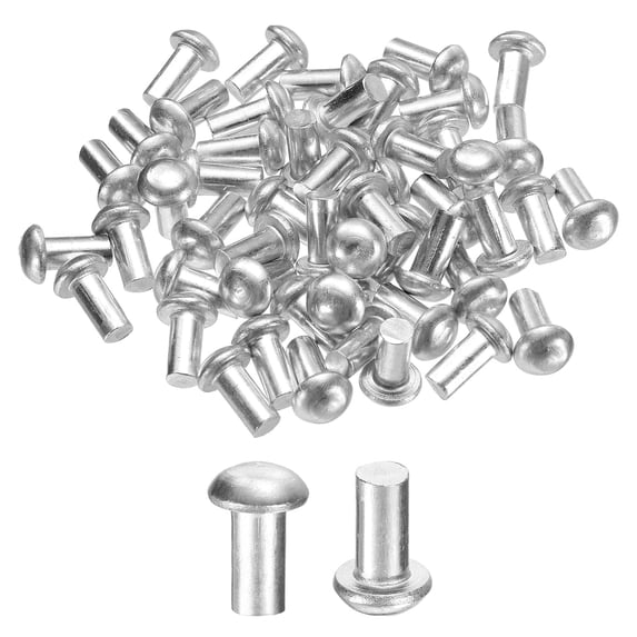 CERPXFF-30 Pcs Brazier Head Solid Aluminum Rivets, M5 Dia x 10mm Length ...