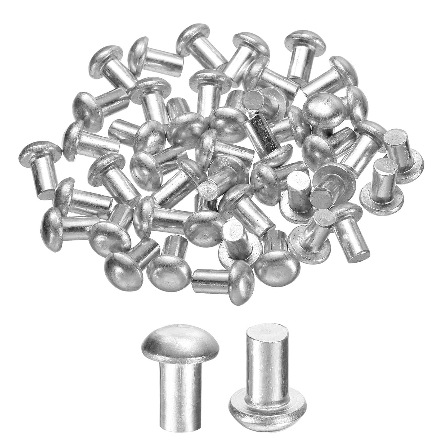 CERPXFF-30 Pcs Brazier Head Solid Aluminum Rivets, M5 Dia x 8mm Length ...