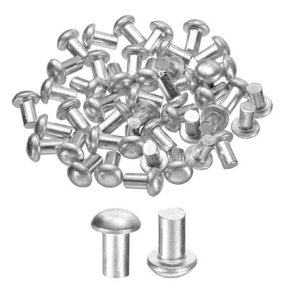 CERPXFF-30 Pcs Brazier Head Solid Aluminum Rivets, M5 Dia x 8mm Length ...