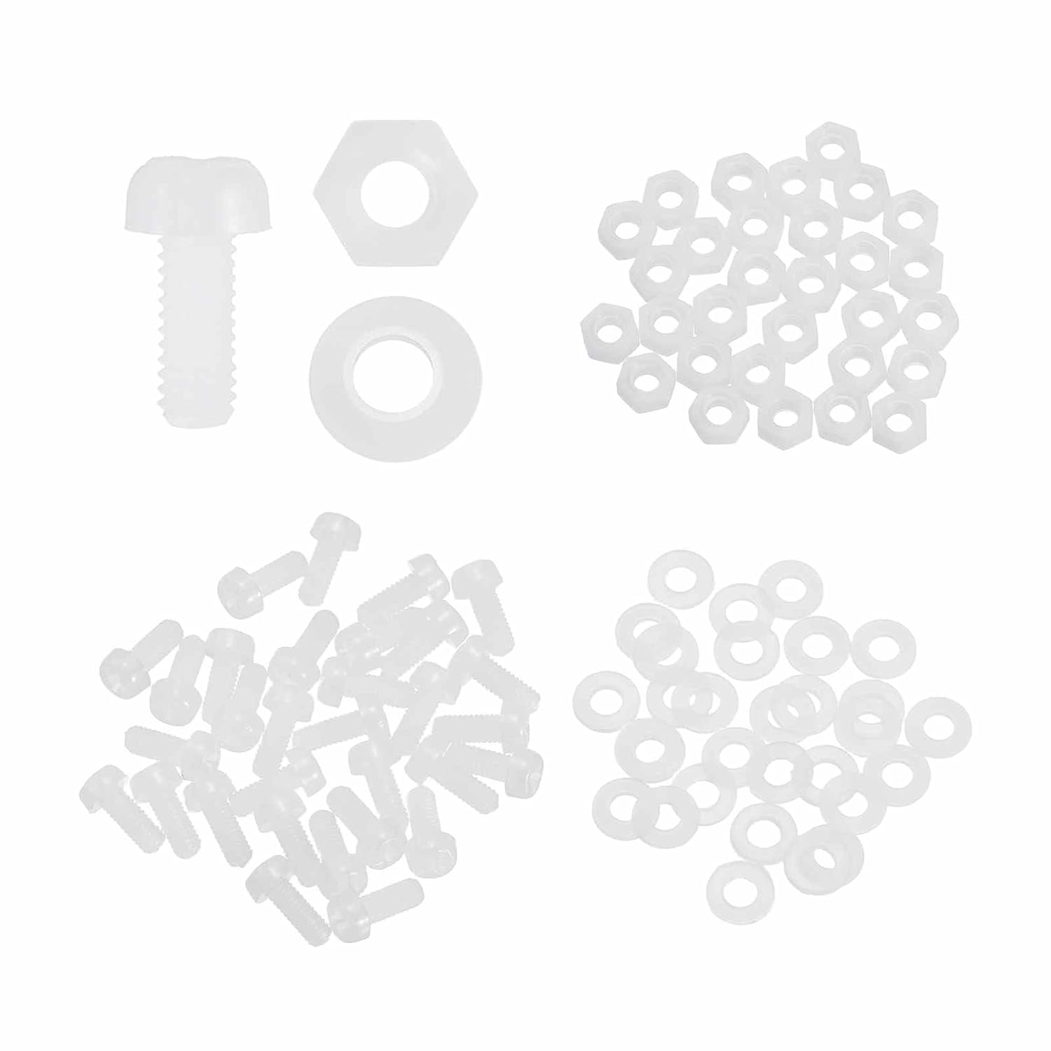 CERPXFF-30 Set M2x6mm Nylon PA66 Plastic Cross Round Head Screw ...