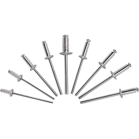 CERPXFF-300 pack 5/32" x 7/16" Silver Pop blind Rivets, 4mm x 11mm pop ...