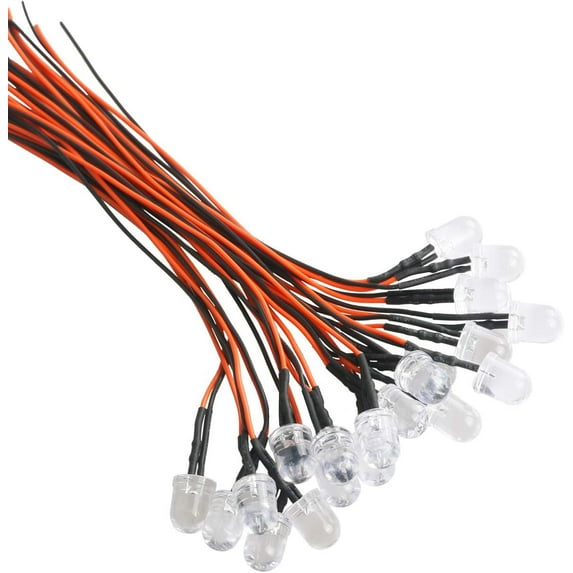CERPXFF-30pcs 12 Volt 10mm Orange LED Lights Emitting Diodes Pre Wired ...