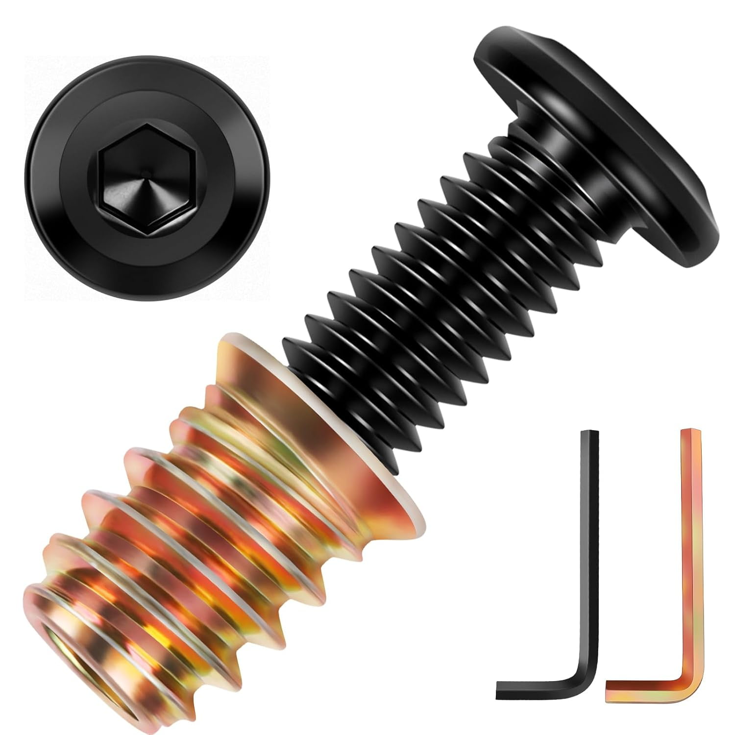 CERPXFF-32 Sets Wood Inserts & Bolts Assortment Kit for Furniture, M6 x ...