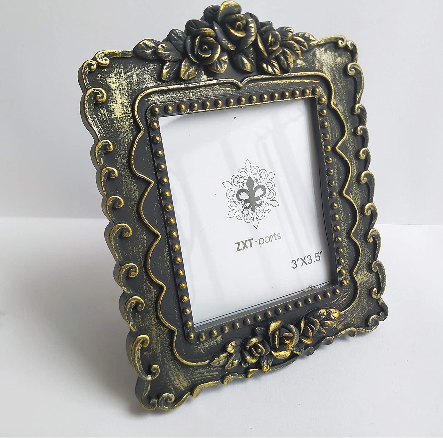CERPXFF-3x3.5 Picture Frame Black and Gold Edge Frame. Resin Handmade ...