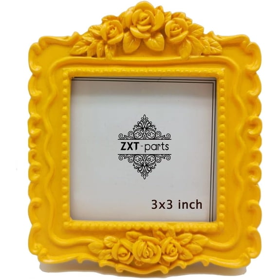 CERPXFF-3x3 Picture Frame Square Yellow Frame. Resin Handmade Photo ...