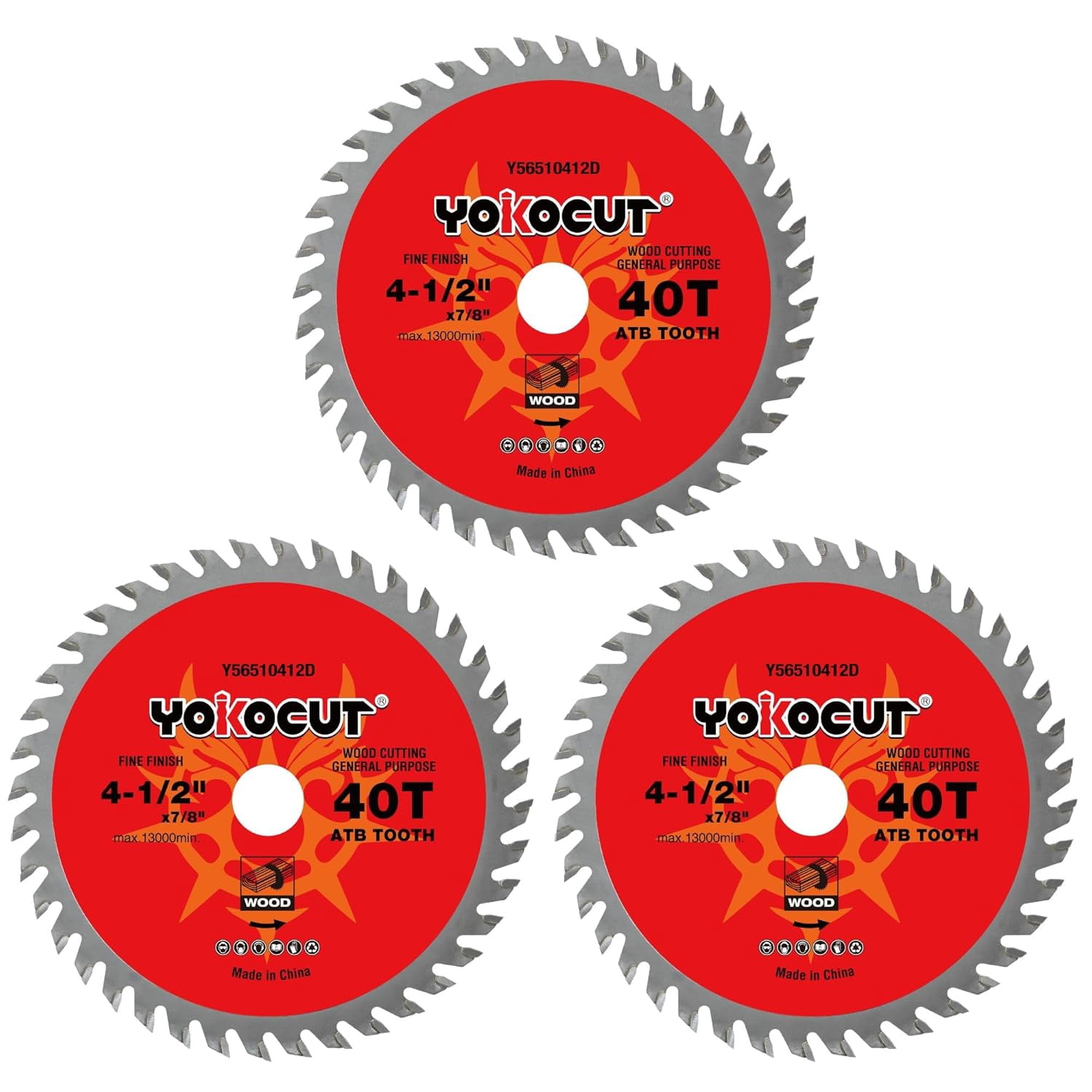 CERPXFF-4-1/2 Inch Circular Saw Blade, 40T Fine Finish for Ripping ...