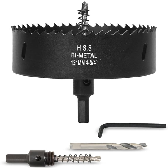 CERPXFF-4-3/4 Inch Hole Saw with Arbor for Wood Metal Plastic, 4.75 in ...