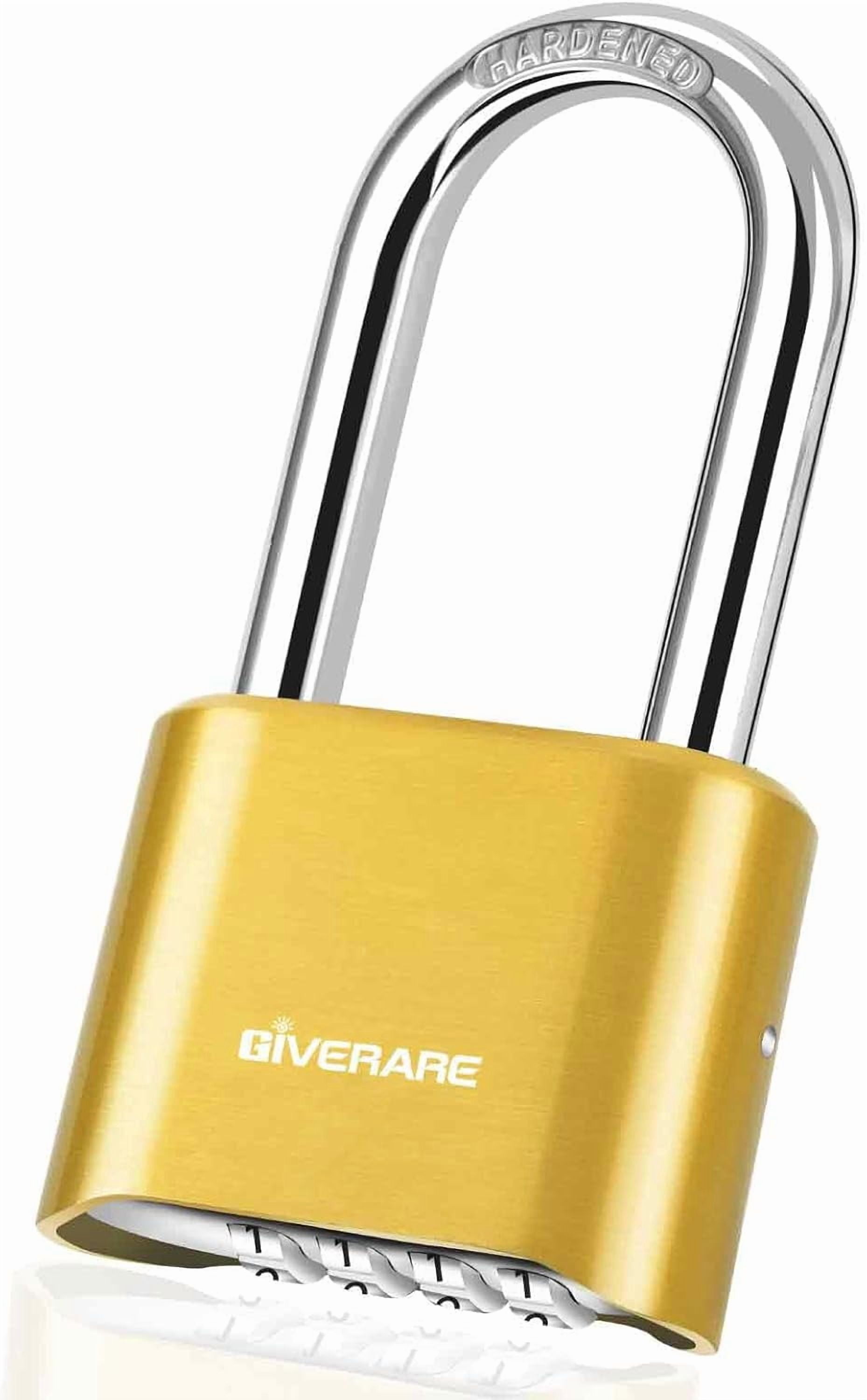 CERPXFF-4-Digit Combination Lock, Heavy Duty Padlock Metal, Outdoor ...