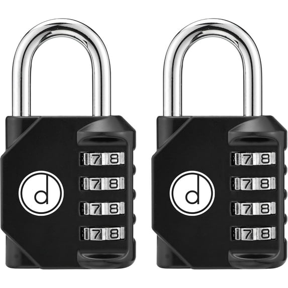 CERPXFF-4 Digit Combination Locks 2 Pack - Weatherproof Padlock with ...