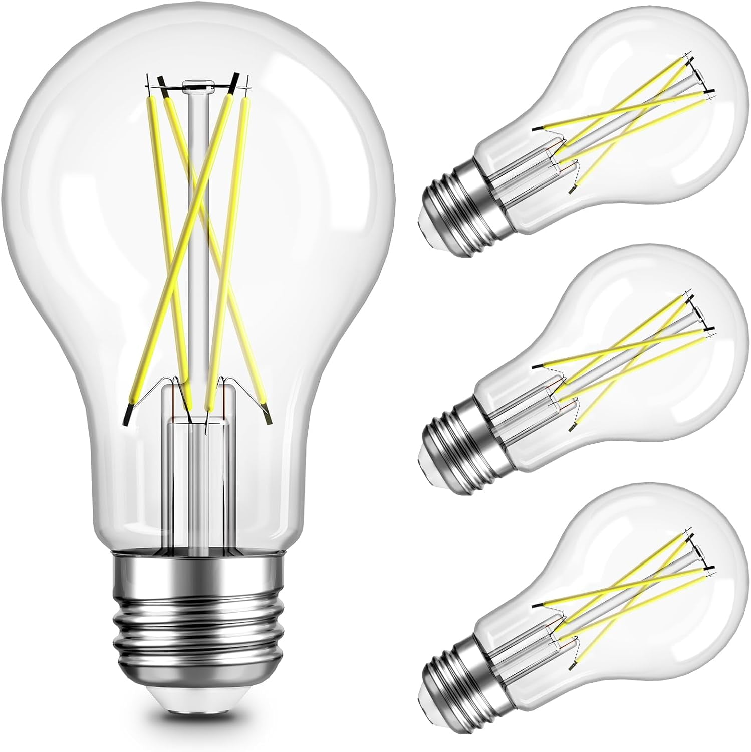 CERPXFF-4 Pack A19 Vintage LED Edison Bulbs, Dimmable Light Bulb 60W ...