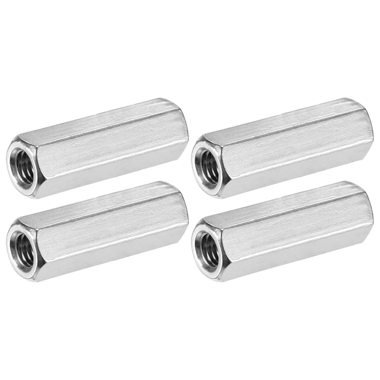 CERPXFF-4-Pack M8 x 1.25-Pitch Hex Coupling Nuts, 40mm/1.57" Length 304 ...