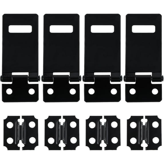 CERPXFF-4 Pcs Lock Hasp Latchs, 2 Inch Black Padlock Hasps, Safety ...