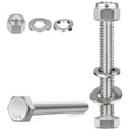 CERPXFF-(4 Sets) 5/16-18 x 5" Hex Head Screw Bolt,Lock Nuts,Flat & Lock ...