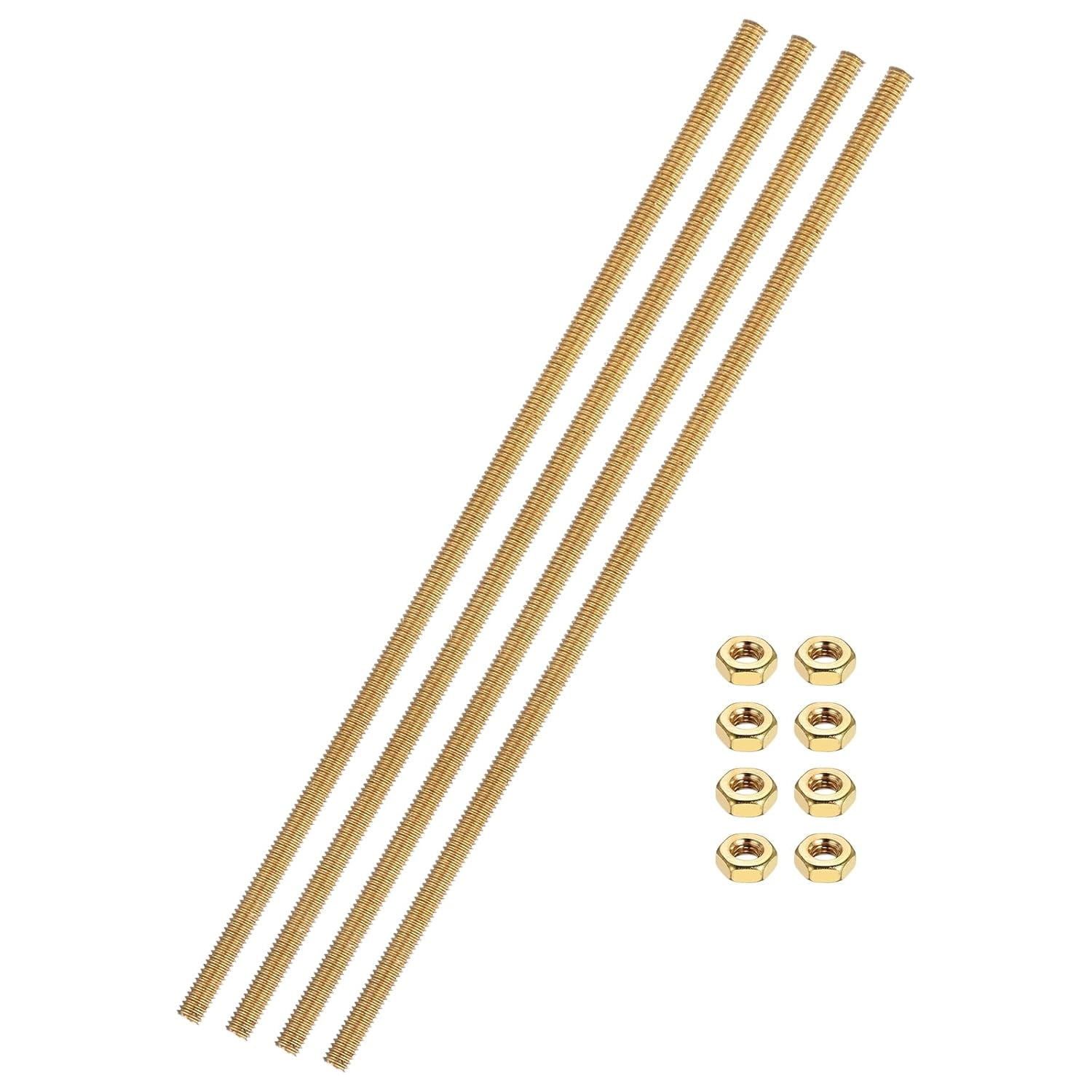 CERPXFF-4 Sets Brass Fully Threaded Rod, M2.5x0.45mm Pitch Right Hand ...