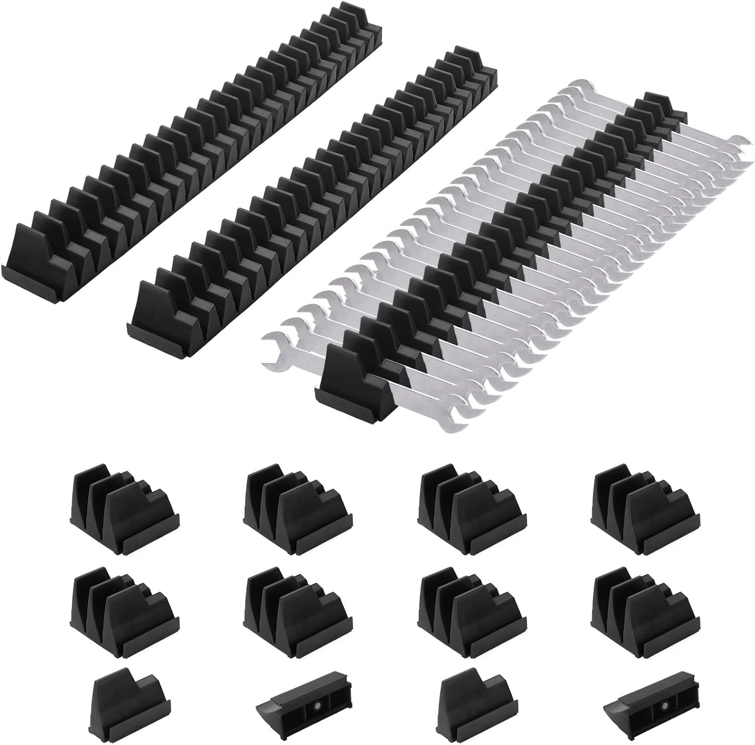 CERPXFF-42 Pieces Modular Wrench Organizer Magnetic Wrench Holder ...