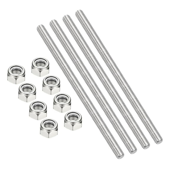 CERPXFF-4Pcs 5/16"-18x120mm Threaded Rods with Hex Nuts, 304 Stainless ...