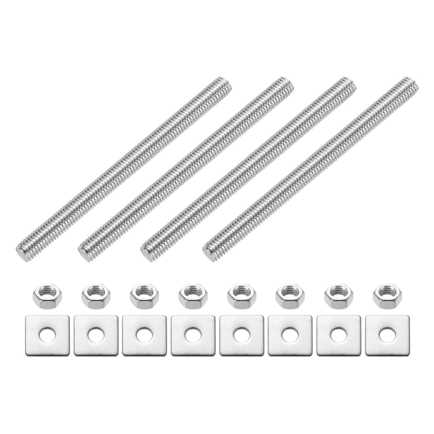 CERPXFF-4Pcs Fully Threaded Rod, M8-1.25 Thread Pitch 100mm Length ...