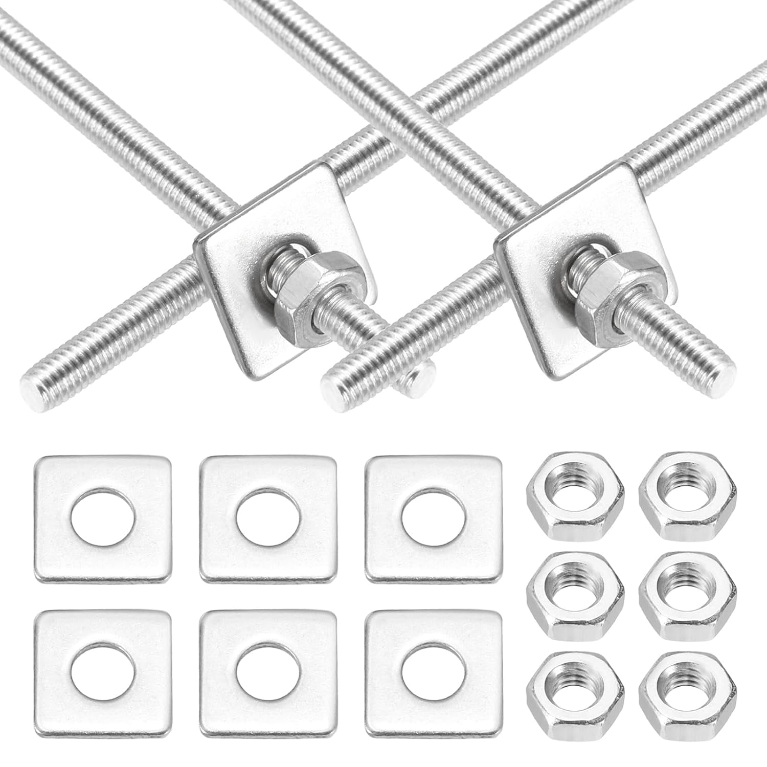 CERPXFF-4Set M4x200mm Fully Threaded Rod, 201 Stainless Steel Threaded ...