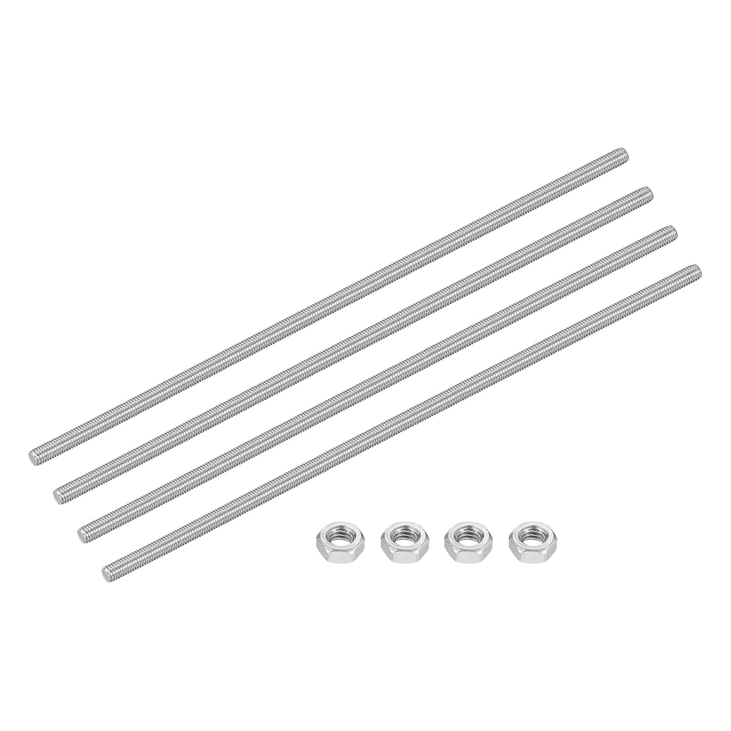 CERPXFF-4Set M6-1.0x200mm Fully Threaded Rods, Threaded Rods Bar Studs ...