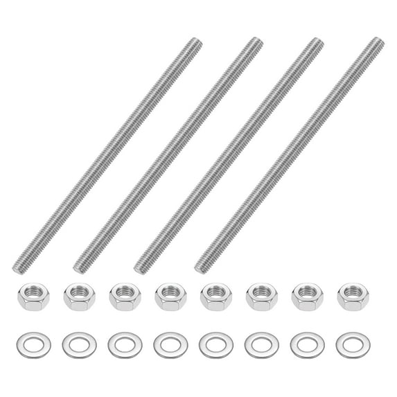 CERPXFF-4pcs Fully Threaded Rod, M8 x 180mm Stainless Steel Right Hand ...
