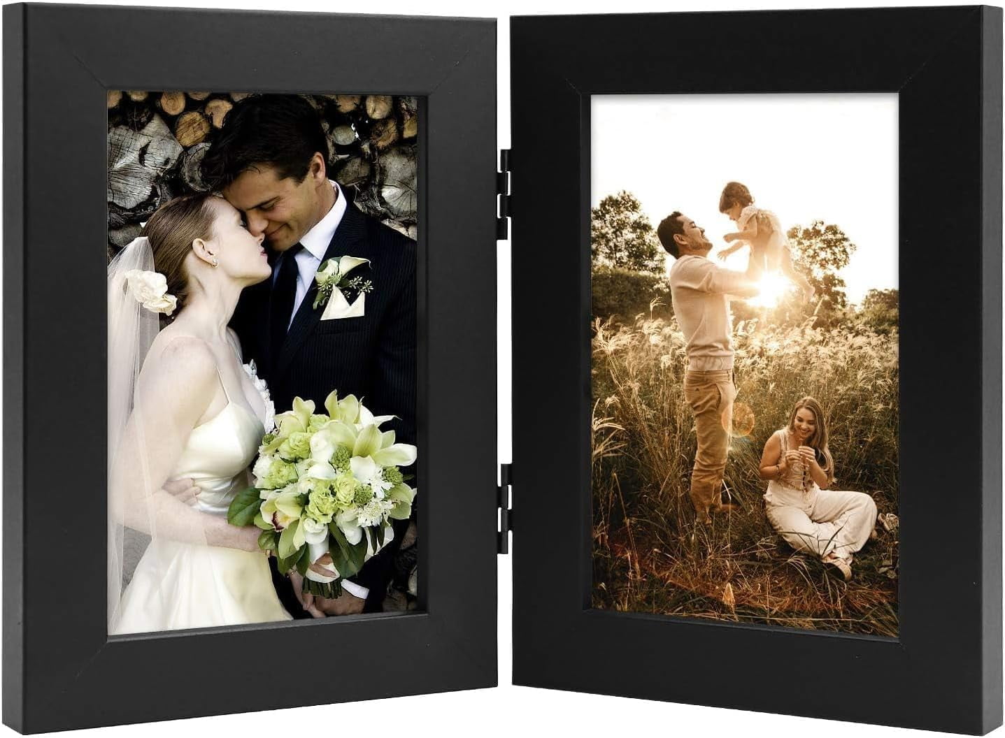 CERPXFF-, 4x6 Double Picture Frame Vertical Hinged Photo Frame 2 ...