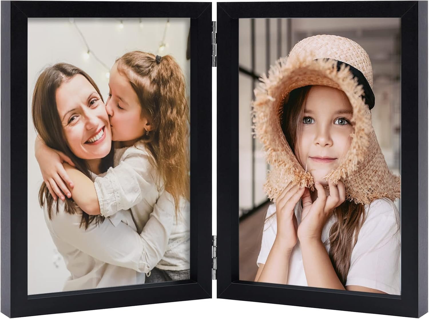 CERPXFF-4x6 Double Picture Frames Hinged Folding Photo Frames Vertical ...