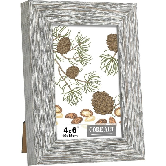 CERPXFF-4x6 Picture Frame, Handmade Wood Rustic Gray Photo Frame, High ...