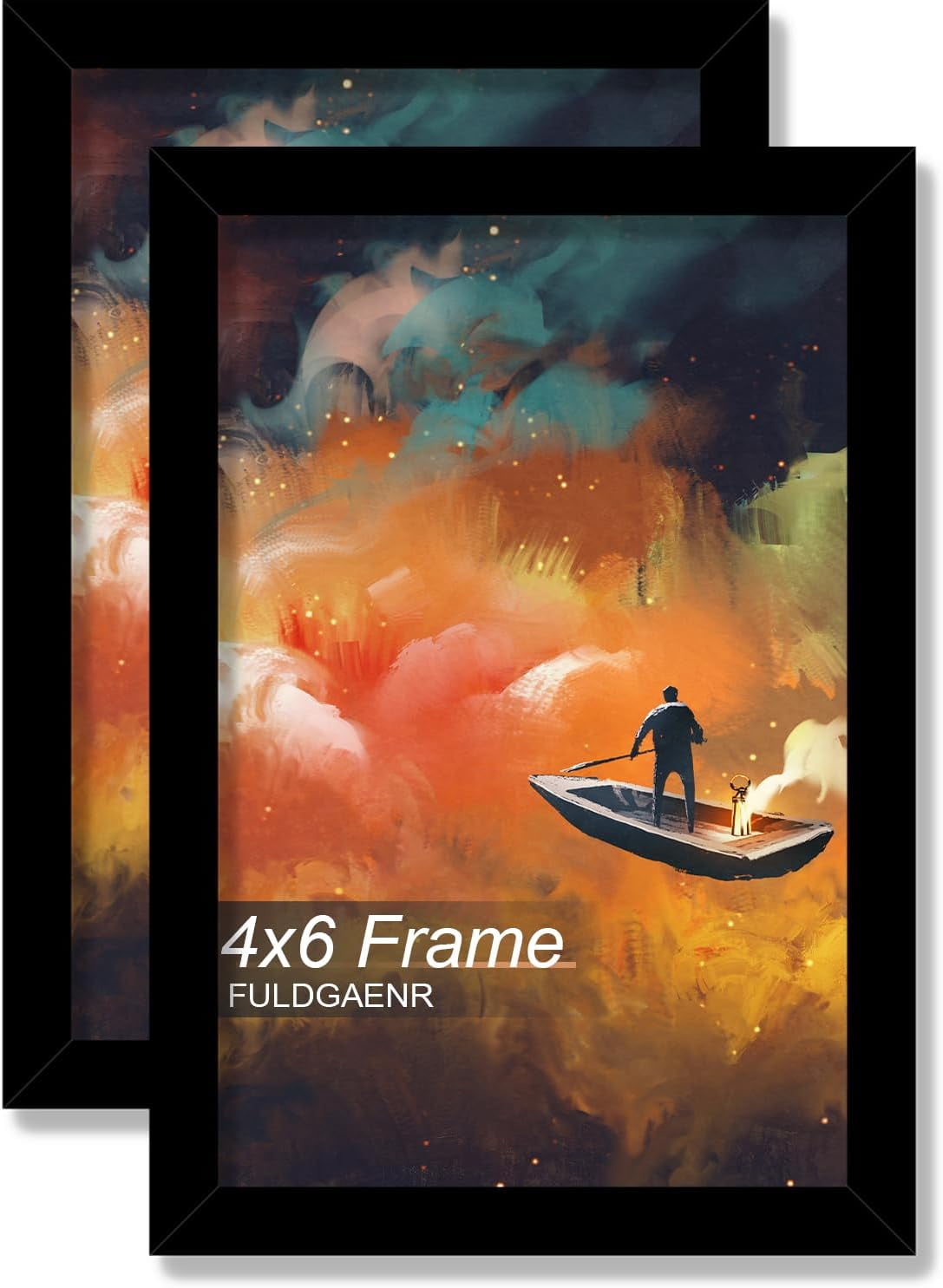 CERPXFF-4x6 Picture Frame Set of 2, Black Frames for 4 x 6 Inch Photo ...