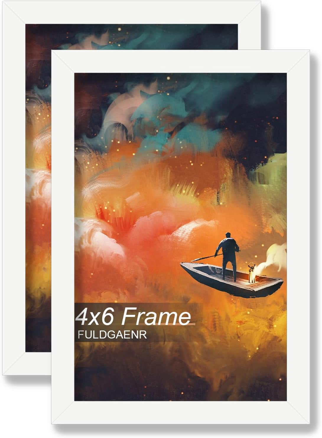 CERPXFF-4x6 Picture Frame Set of 2, White Frames for 4 x 6 Inch Photo ...
