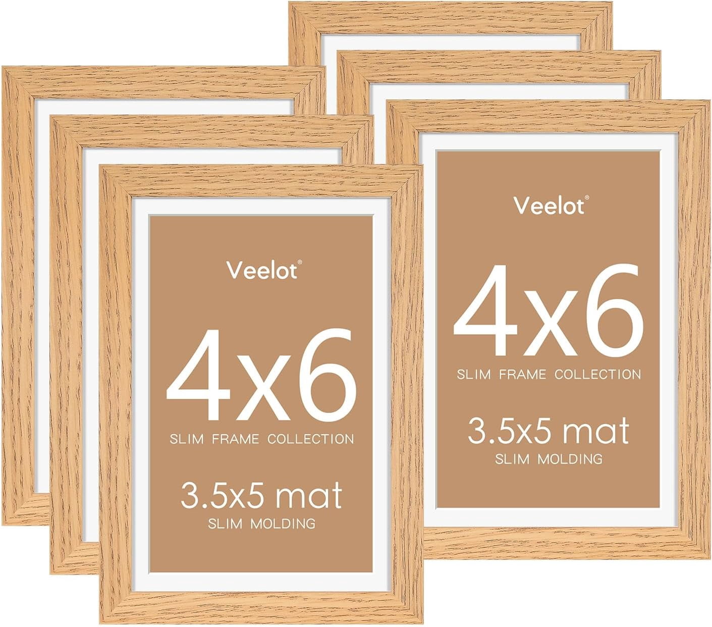CERPXFF-4x6 Picture Frame Set of 6 with Shatter-Resistant HD Plexiglass ...