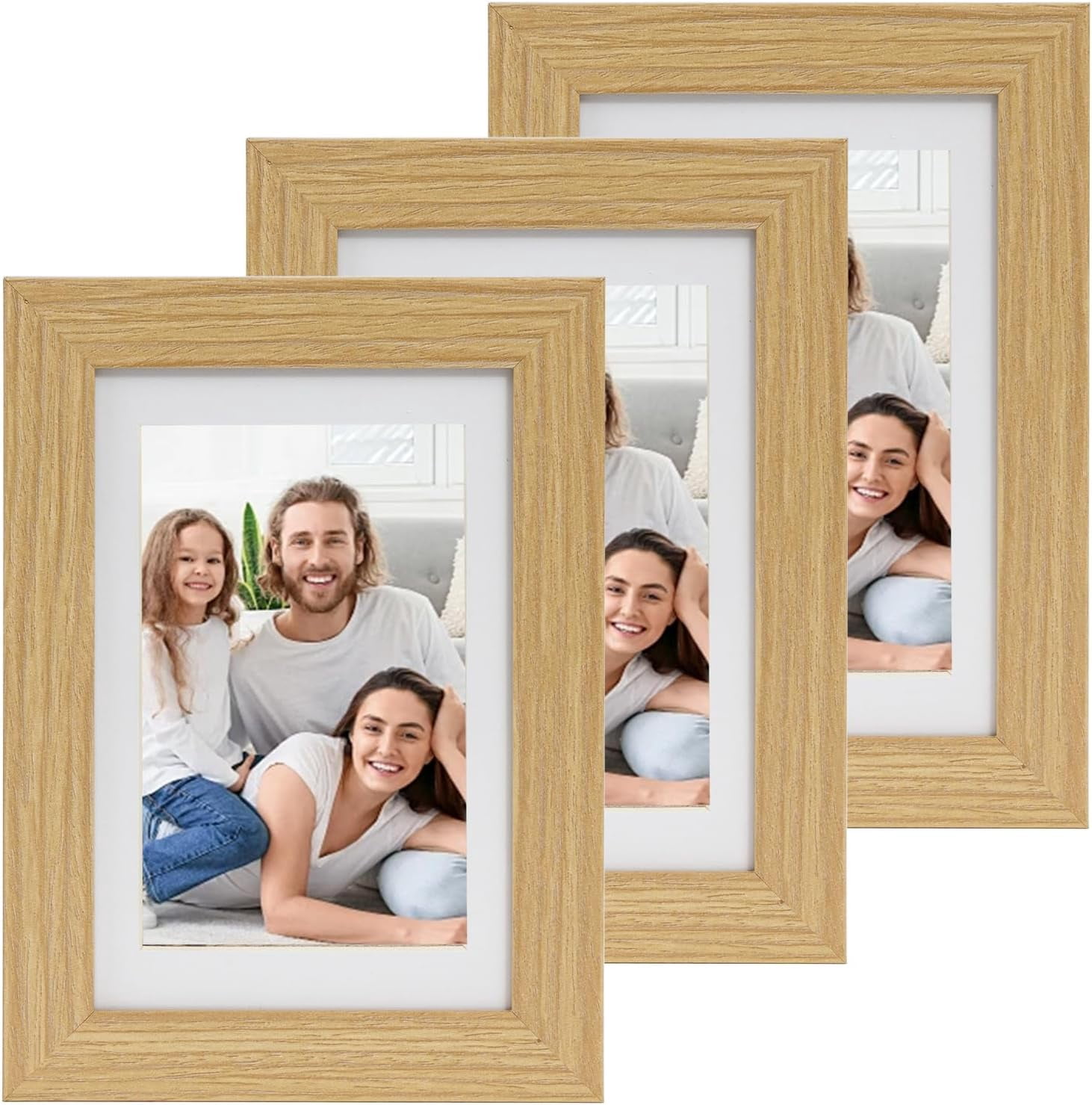 CERPXFF-4x6 Picture Frame Set of 3, Photo Frame Display 3.5x5 Pictures ...