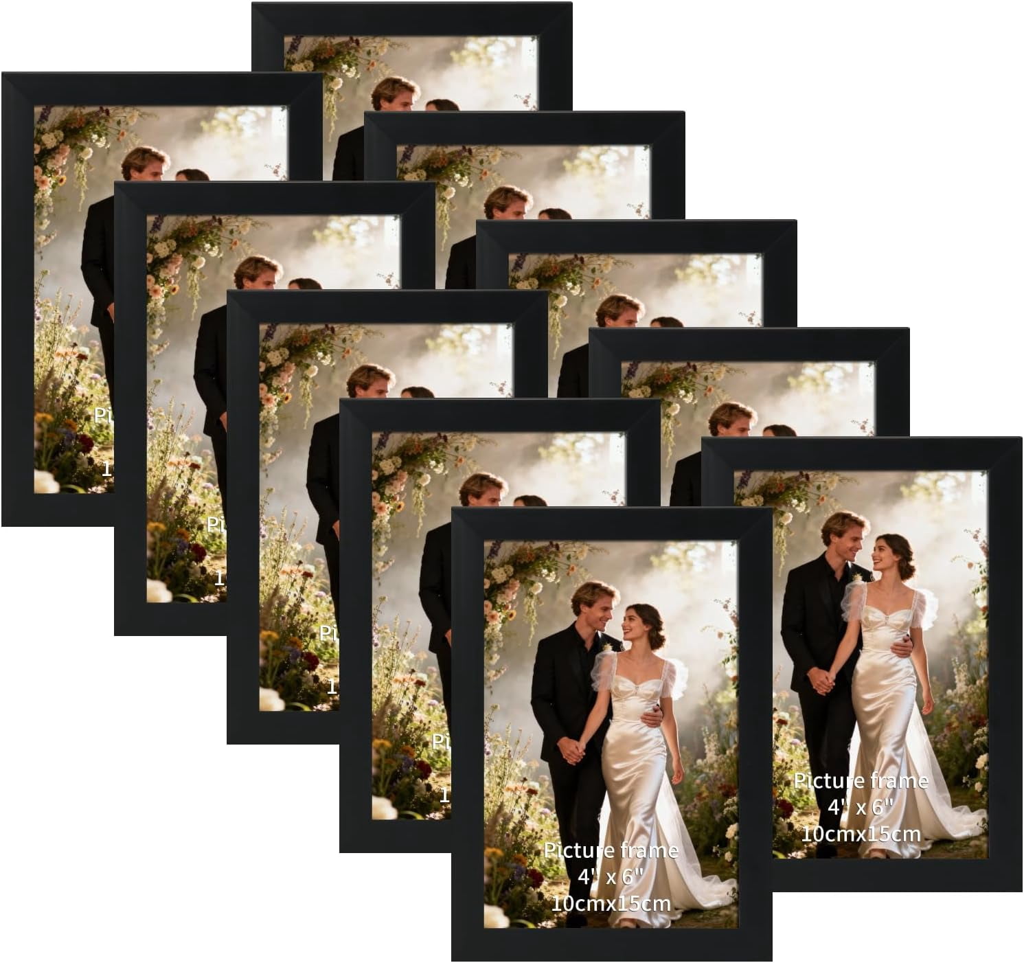 CERPXFF-4x6 Picture Frames Set of 10 for Displaying 4 x 6 Photos, Multi ...