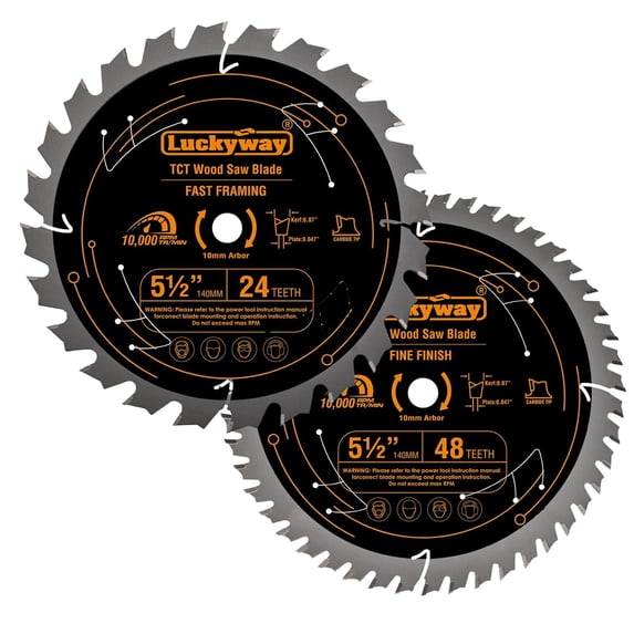 CERPXFF-5-1/2 Inch Circular Saw Blade (10mm Arbor), with Carbide Tip ...