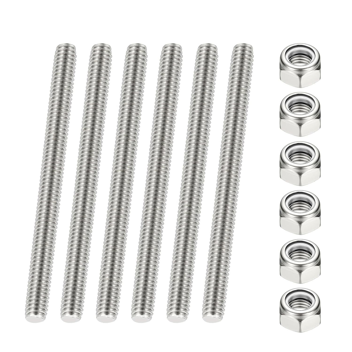 CERPXFF-5/16"-18 UNC Fully Threaded Rod, 3.54" Length 304 Stainless ...