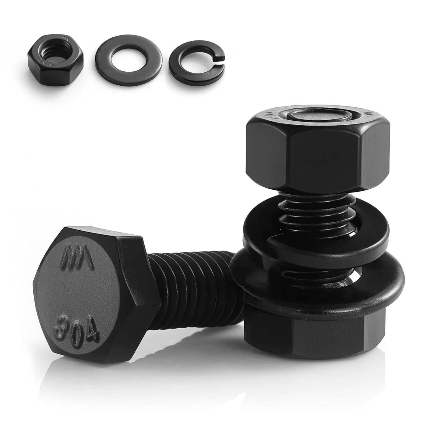 CERPXFF-5/16-18 x 1-1/4" Hex Head Screws Bolts,Hex Nuts,Flat & Lock ...