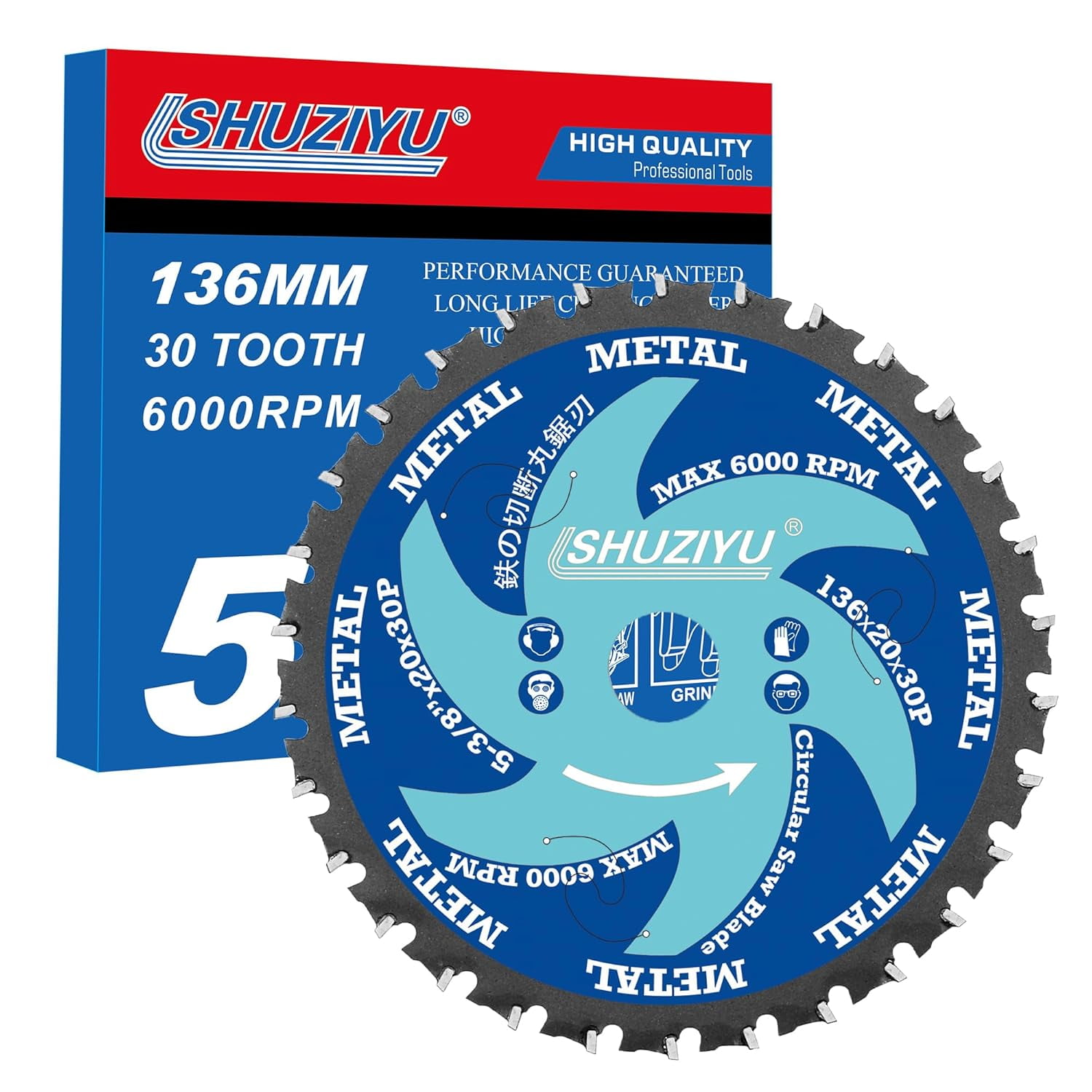 CERPXFF-5-3/8"(136mm)-30T, Ferrous Metals Cutting Circular Saw Blade ...