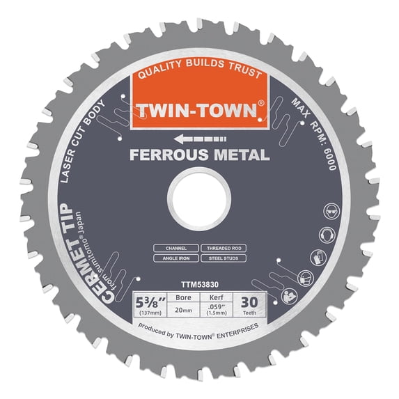 CERPXFF-5-3/8 Inch 30 Teeth Dry Cut Steel and Ferrous Metal Cermet Saw ...