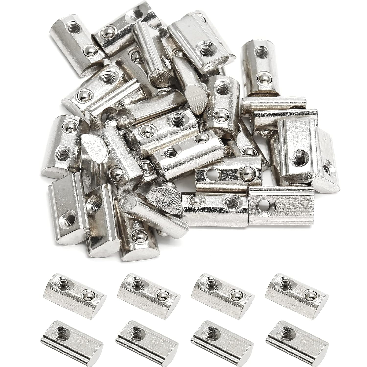 CERPXFF-50 Pcs 2020 Series M6 Half Round Roll in Spring T Nuts, Roll in ...