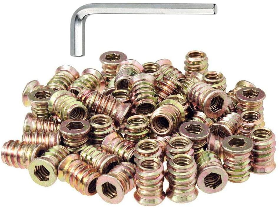 CERPXFF-50 Pieces 1/4-20 Threaded Inserts for Wood Nutsert Furniture ...