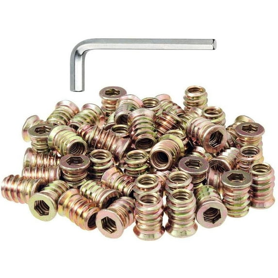 CERPXFF-50 Pieces 1/4-20 Threaded Inserts for Wood Nutsert Furniture ...